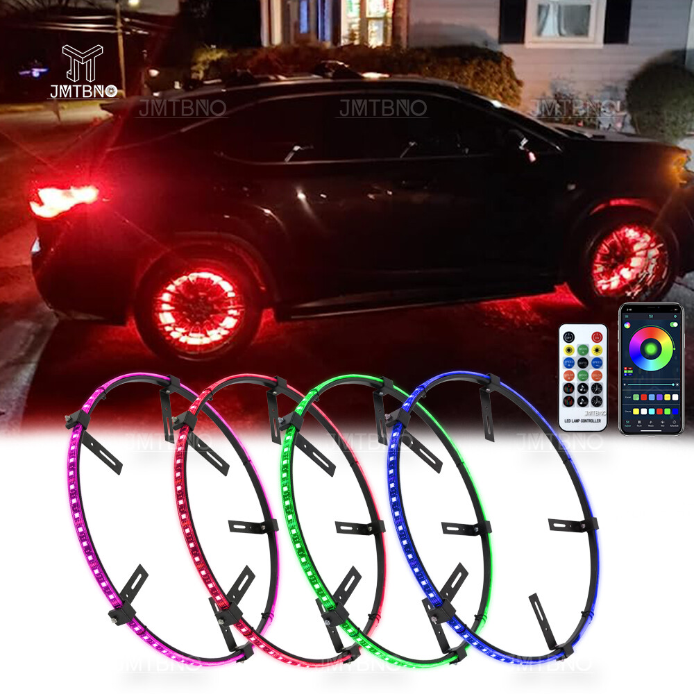 4x 15.5'' RGB Wheel Ring LED Light Car Rim Lights For Dodge Challenger ...
