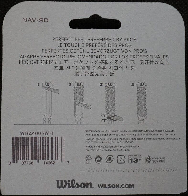 Wilson Pro Perforated Feel Overgrip 1 Pack Of 3 Grips, White BNIP | eBay