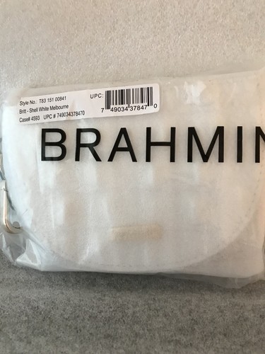 Brahmin Shell White Britt Melbourne Genuine Leather Clip On NWT Zip ...