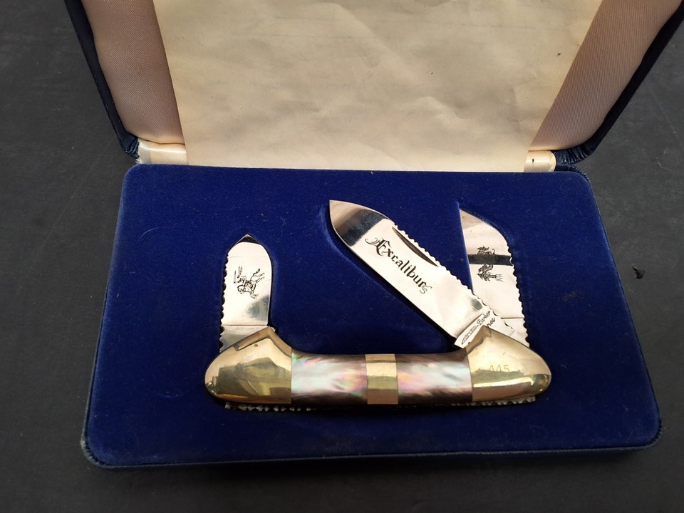 Vintage Parker Custom Series Excalibur Pearl Handle Pocket Knife In Box ...