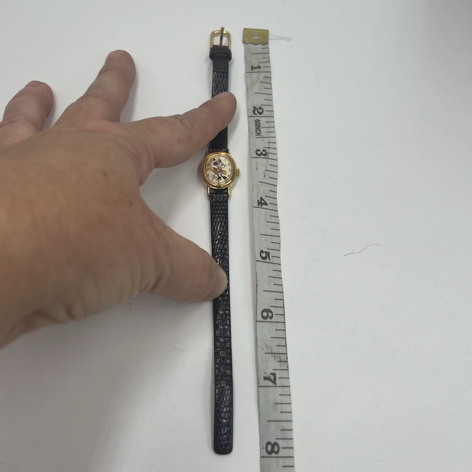 Vintage Lorus Disney Minnie Mouse Watch Women 16mm Gold Tone Brown ...