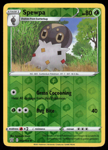 Spewpa 012/163 Reverse Holo 2021 Pokemon Battle Styles NM | eBay