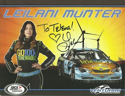 Leilani Munter ARCA Racing Original Autograph 8x11 Signed Hero Card | eBay