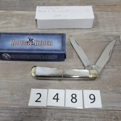 ROUGH RIDER BLACK PEARL KNIFE TRAPPER 2 BLADE POCKET KNIFE RR228 | eBay
