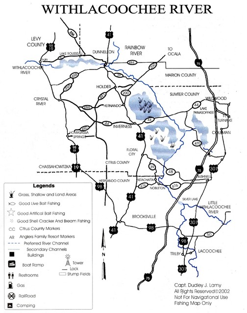 Withlacoochee River Maps Citrus,Levy,Marion,Sumter, & Hernando Counties ...