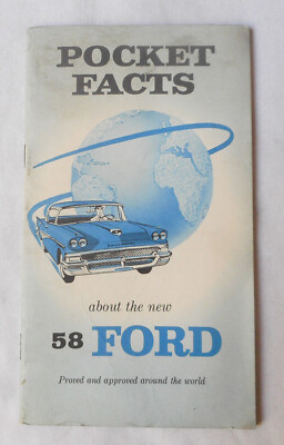 1958 FORD CAR POCKET FACTS DEALER BOOK ALL MODELS ORIGINAL | eBay