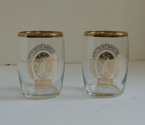 2 Vintage COORS BANQUET BEER 5 oz Barrel Taster Glasses Guest Of Adolph ...