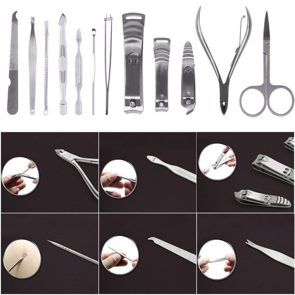 New 12pcs Professional Nail Care Pedicure Manicure Set Cuticle Clipper ...