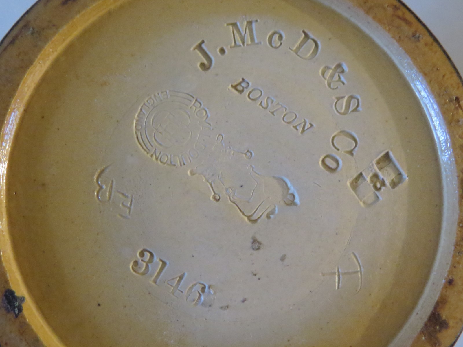 RARE ANTIQUE ROYAL DOULTON / JONES MCDUFFEE & STRATTON BACCHUS MOTTO ...