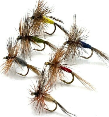 4 6, 8, 12 Trout Grayling Fly Fishing DRY Flies ASSORTED ADAMS BARBED ...