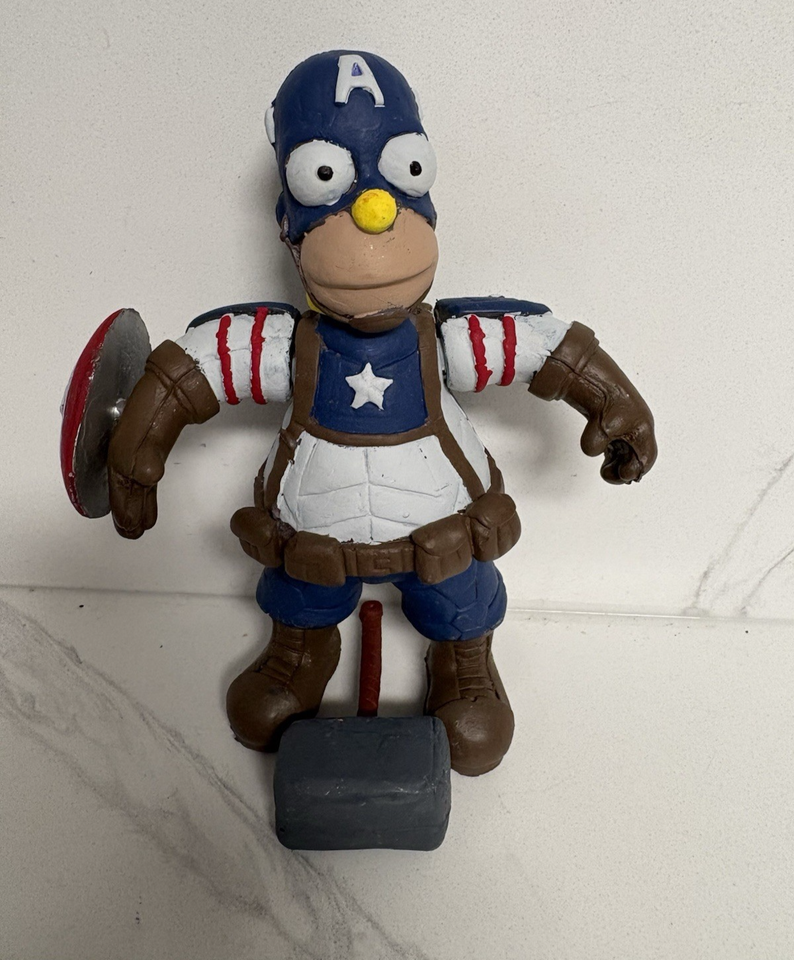 Homer Style Captain America Custom Figure 7in Handmade Fan Art ...