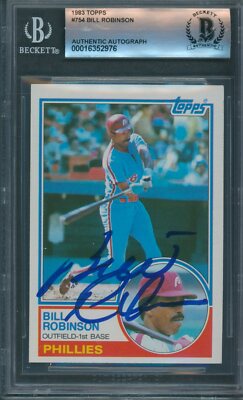 1983 Topps #754 Bill Robinson Beckett Authentic Autograph Signed *2976 ...