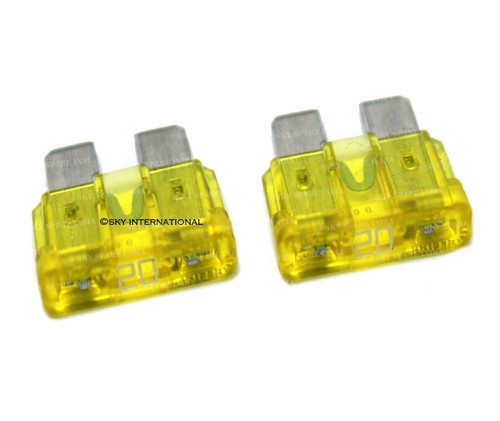20 AMP Std Auto Blade Fuse 20a Yellow Fits For Royal Enfield Bike & Car ...