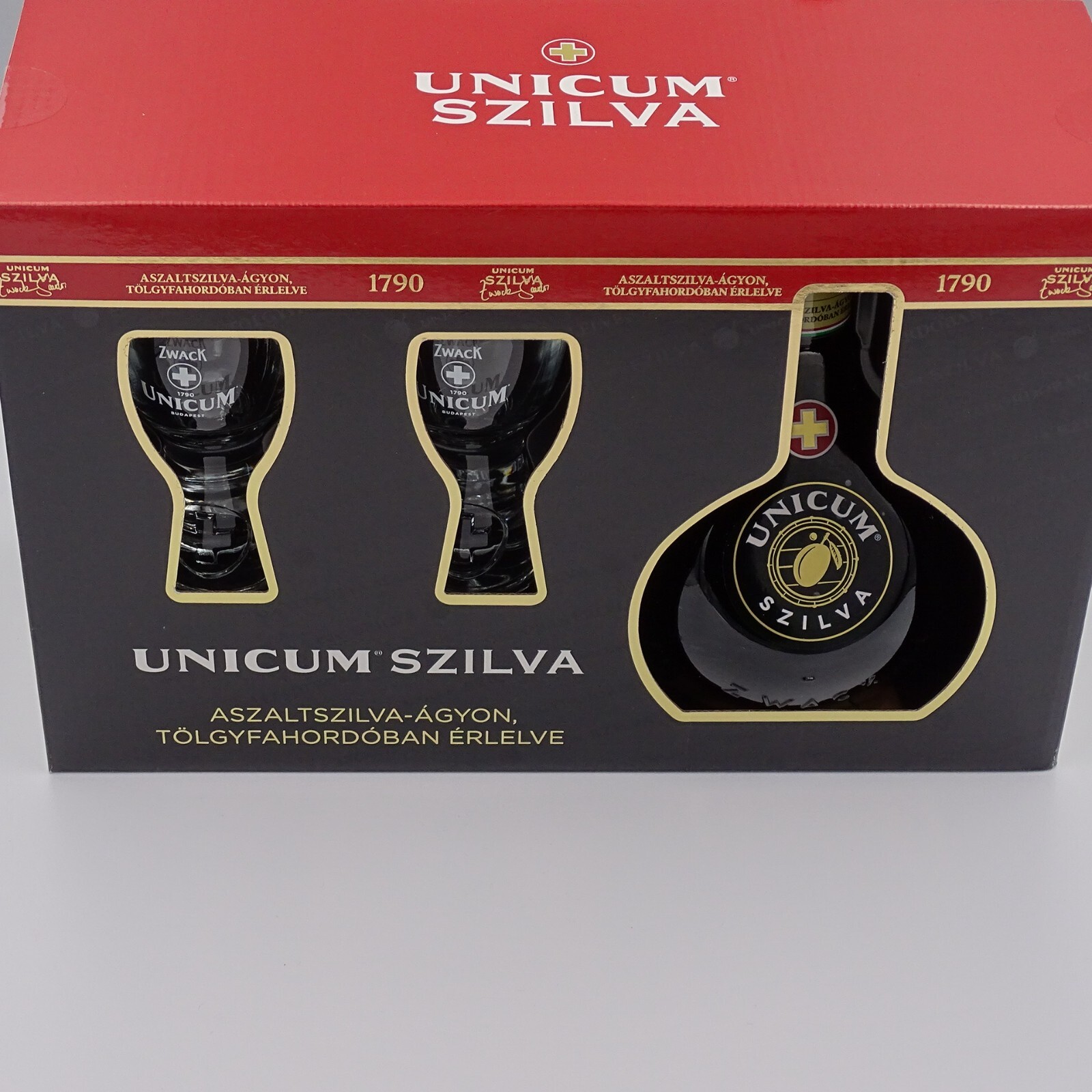 3X Zwack Unicum Szilva (PLUM) Herb Liqueur 34,5% 0,7 l + 2 Glasses GIFT ...