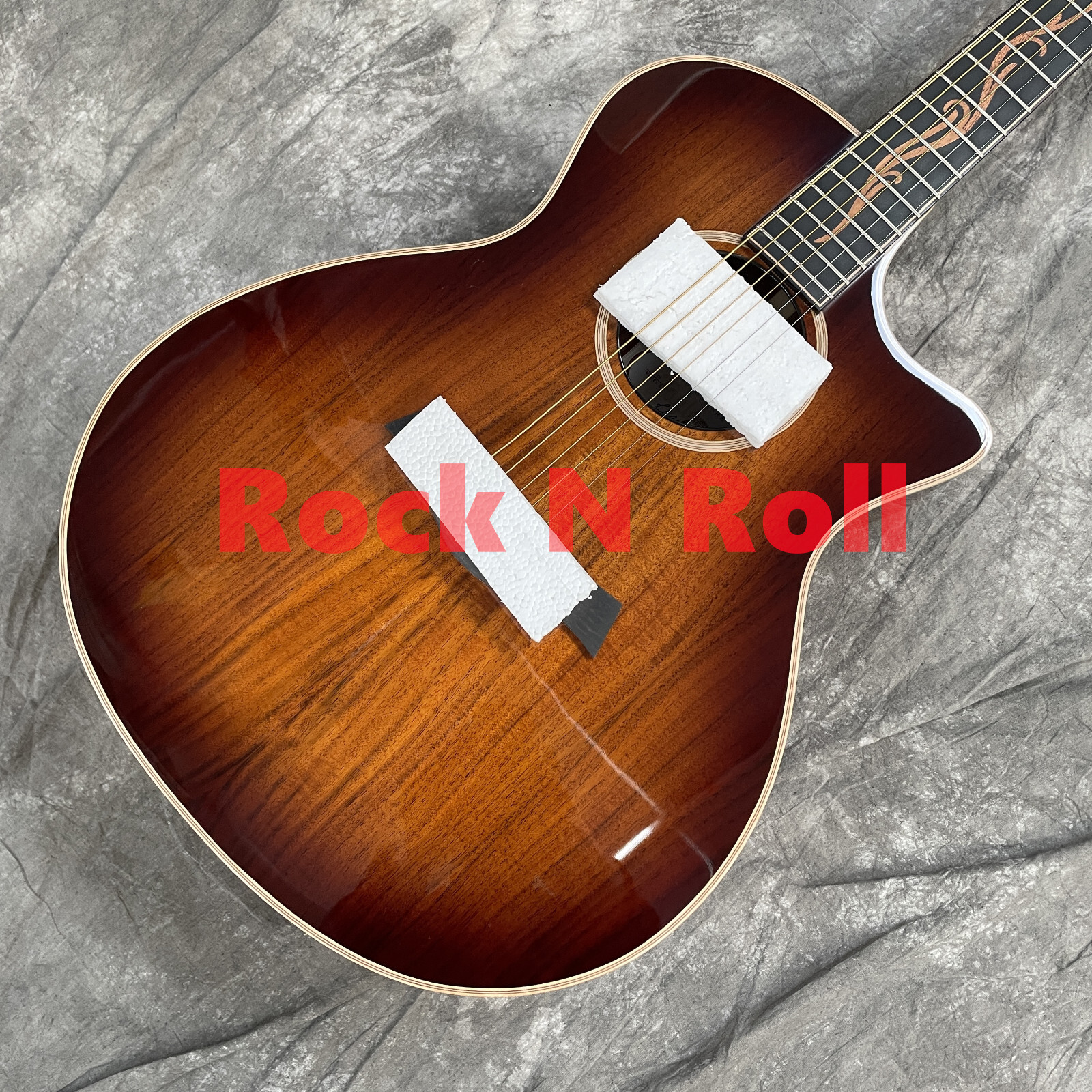 Cutaway K24ce Acoustic Electric Guitar Koa Wood Flower Inlay 6 String ...