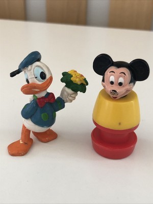 Vintage Disney Donald Duck Flowers PVC Figure Applause & Mickey Mouse ...