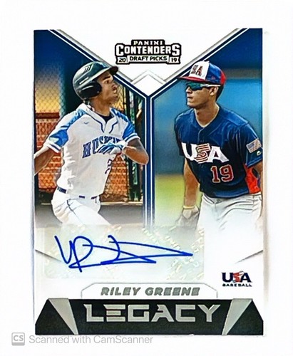 2019 Panini Contenders Legacy #9 Riley Greene Auto Tigers Autograph RC ...