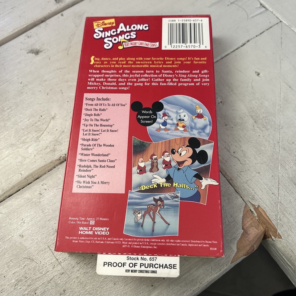 Disneys Sing Along Songs - Very Merry Christmas Songs (VHS, 1997 ...
