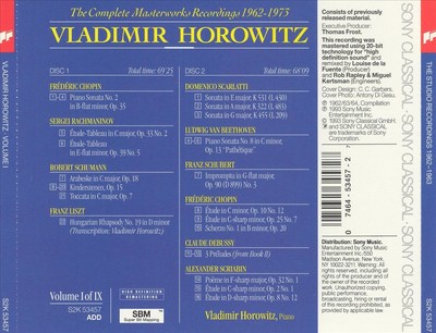 VLADIMIR HOROWITZ HOROWITZ: THE STUDIO RECORDINGS 1962-1963 NEW CD | eBay