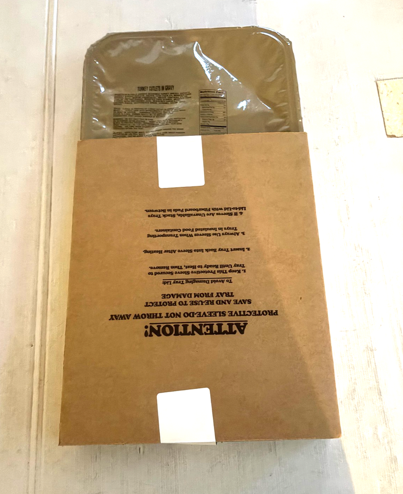 MILITARY SURPLUS TURKEY CUTLETS IN GRAVY MRE TRAY PACK UNITIZED GROUP ...