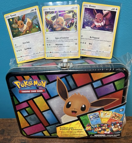 Pokemon 2021 Eevee Collector Chest/Lunchbox(3 Promos/5 Packs) PLUS 3 ...