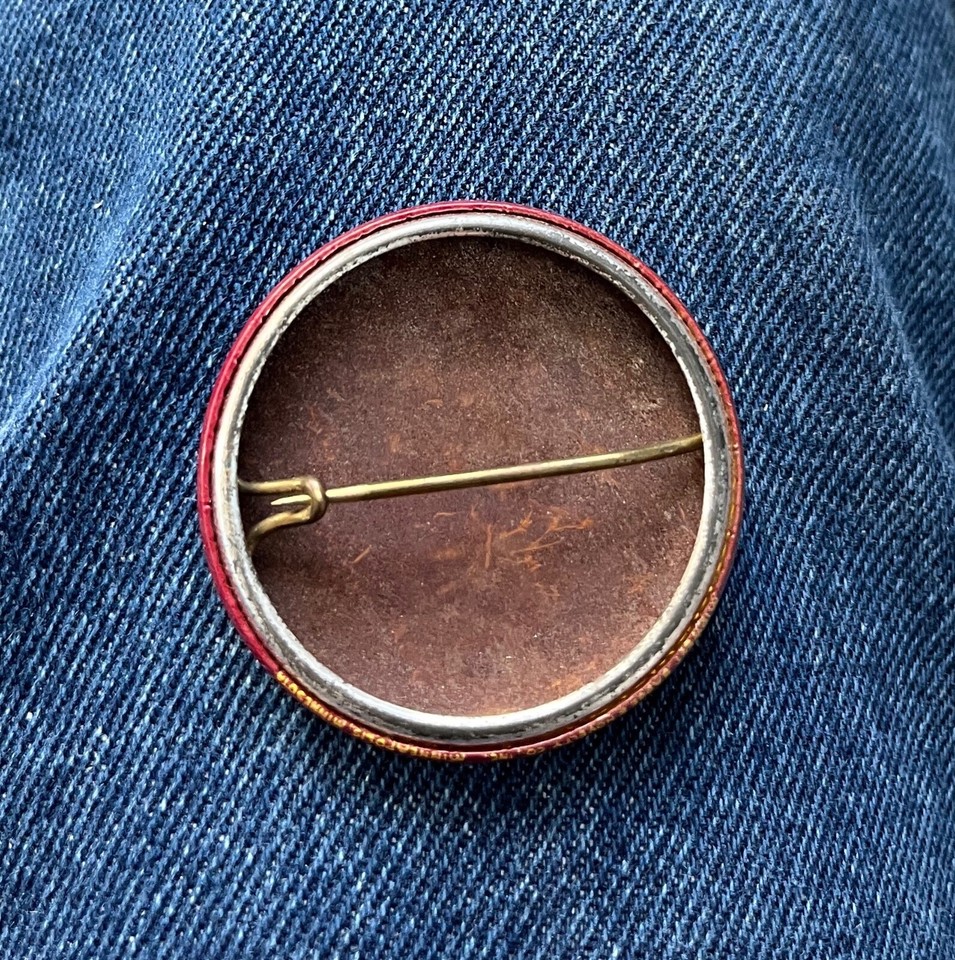 1955 United Sportsmen Maroon & Yellow Pheasant Pictured 1 3/4" Cello ...