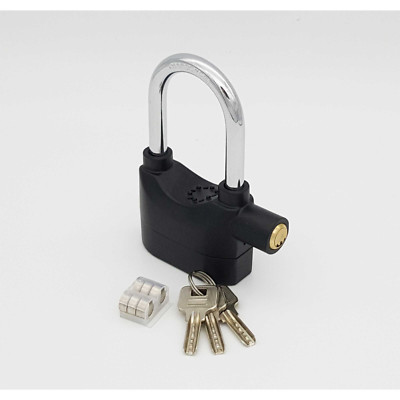 70mm Alarmed Padlock Motion Sensor Anti-Ice Lockers Bike Motorbike Shed ...