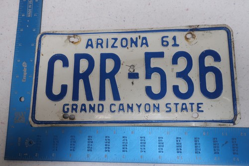 Arizona LIcense Plate 1961 AZ 61 Tag CRR-536 | eBay