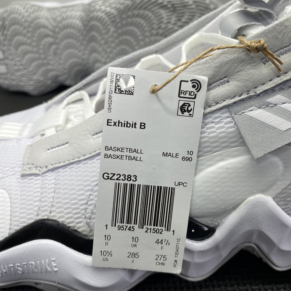 adidas Exhibit B Footwear White Black Light Grey Men Basketball Shoes ...