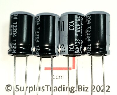 Rubycon Yxj Radial Condensateur Électrolytique 470µF 35V 105°C (Pack De 4) | eBay