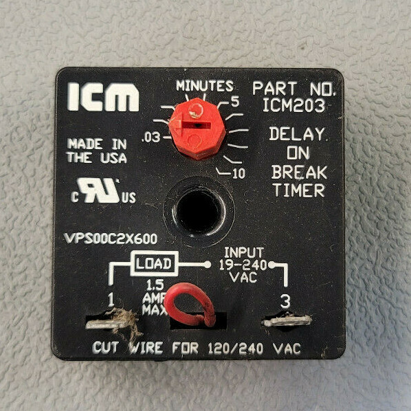 ICM203 ICM CONTROLS Delay On Break Timer VPS00C2X600 2 Pack for sale ...