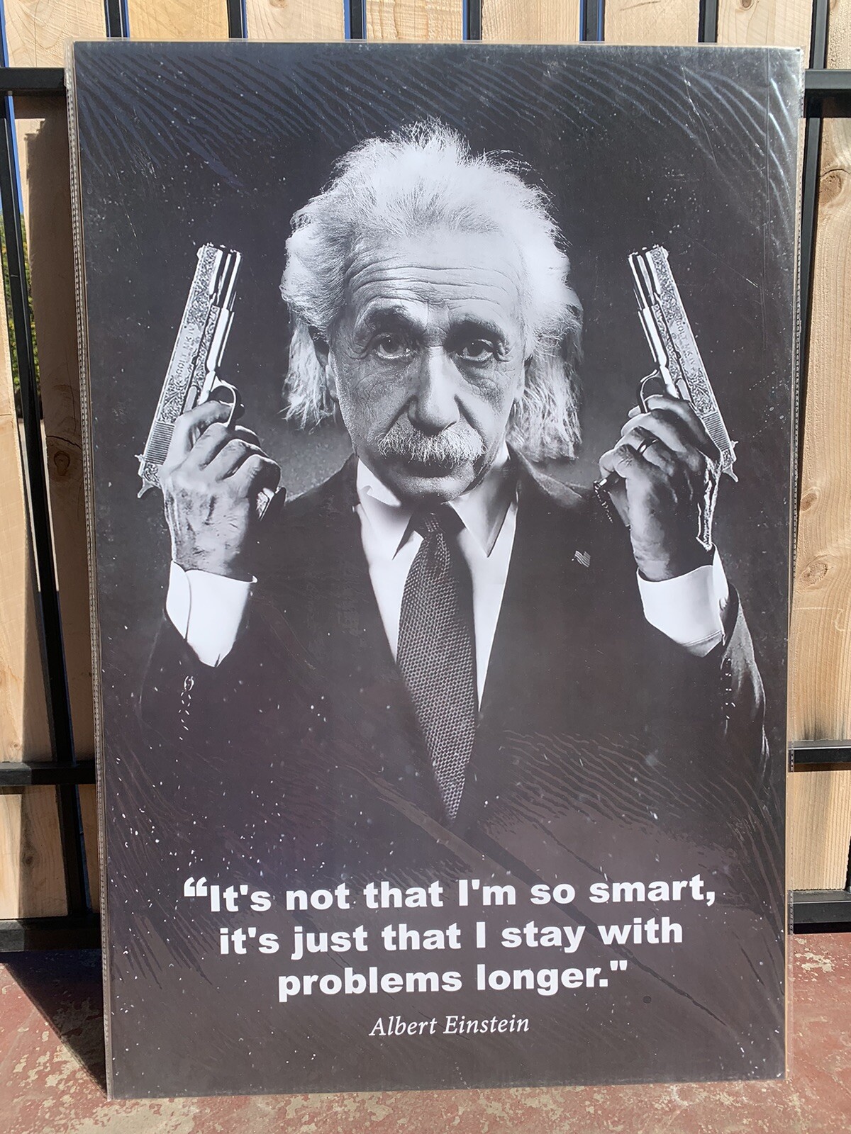 Albert Einstein Guns NEW Poster 24 X 36 | eBay