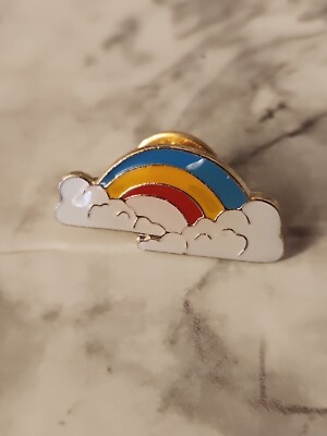 Vintage Rainbow 🌈 Clouds ⛅️ Silver Tone Lapel Pin Hat Pin | eBay