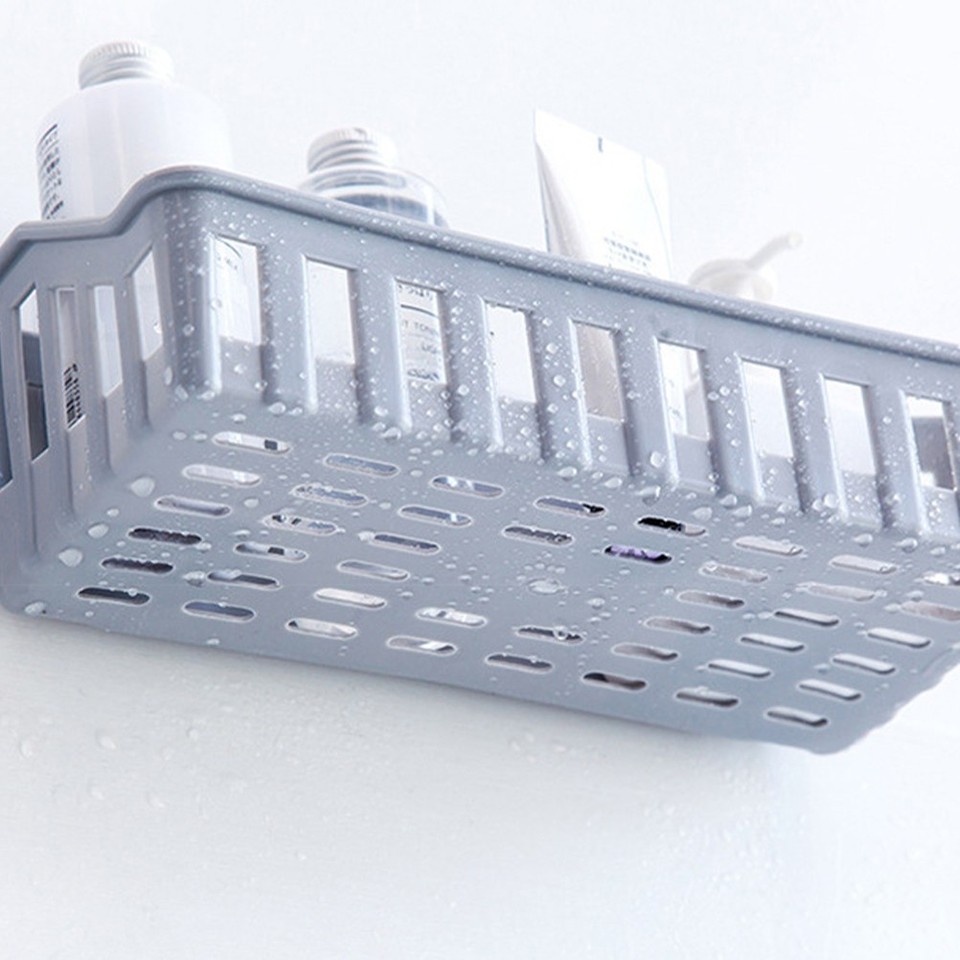 3 PCS Punch-free Wall-mounted Storage Box Toilet Basket Bathroom Rack ...