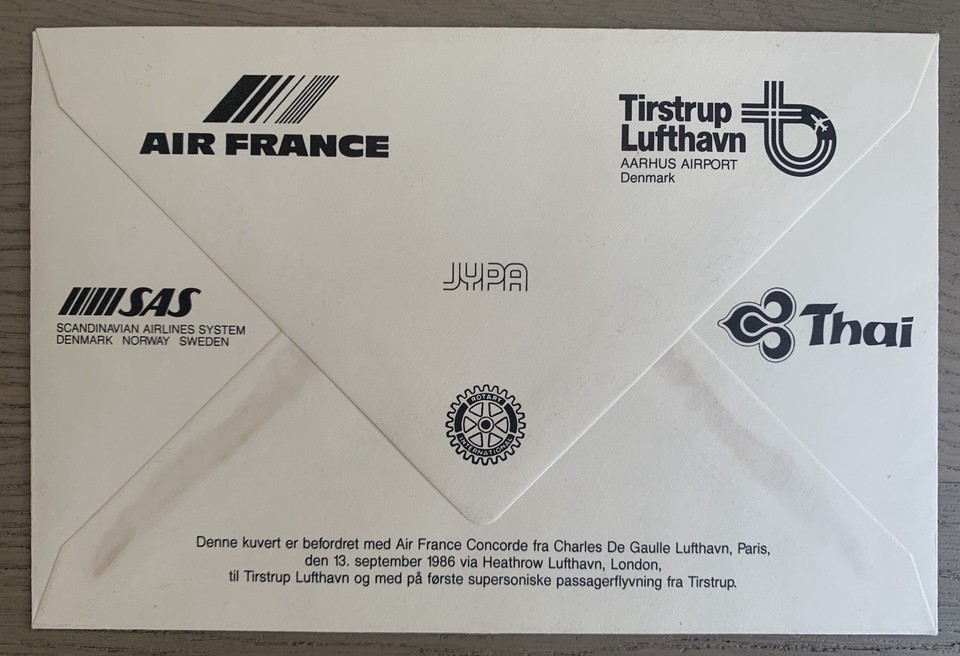 Rare Signed Concorde Crew 1st Flight Paris / Denmark 9/1986 | eBay