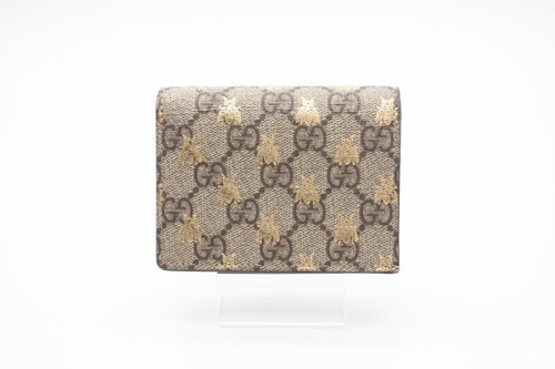 GUCCI Bi-fold wallet GG Supreme Bee Compact Wallet Beige Authentic | eBay