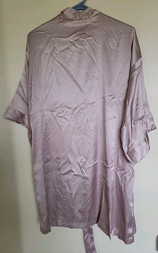 Victoria Secret Sleep Shirt Gown Satin Long Sleeve Mauve- Sz XS | eBay