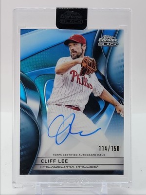 CLIFF LEE 2025 TOPPS CHROME BLACK BLUE REFRACTOR AUTOGRAPH AUTO /150 ...