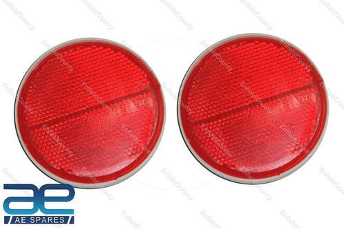 Hella Round Reflex Reflector Set RED 90mm For Truck Tractor Jeeps ...