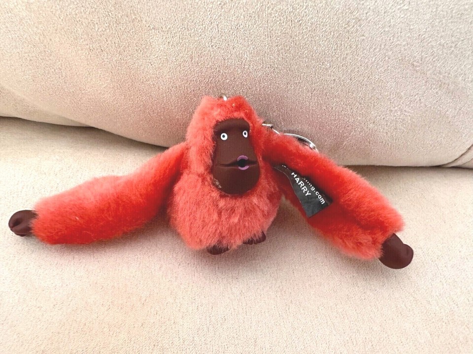 NWT KIPLING MONKEY KEYCHAIN KEY RING CHARM BLACK RED GRAY BLUE GREEN ...