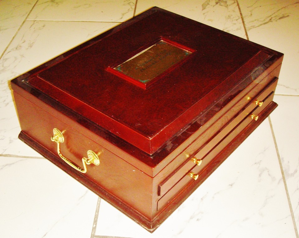 Presentation Wood Box Case stamps coins ...... NICE 17" x 13.5" | eBay