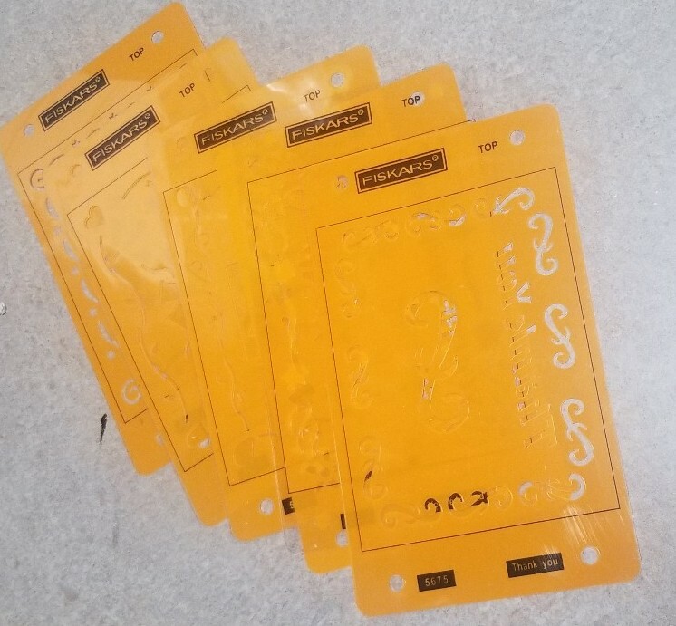 Scrapbooking, Fiskars Texture Plates, CardBoss tray, emboss stencils ...