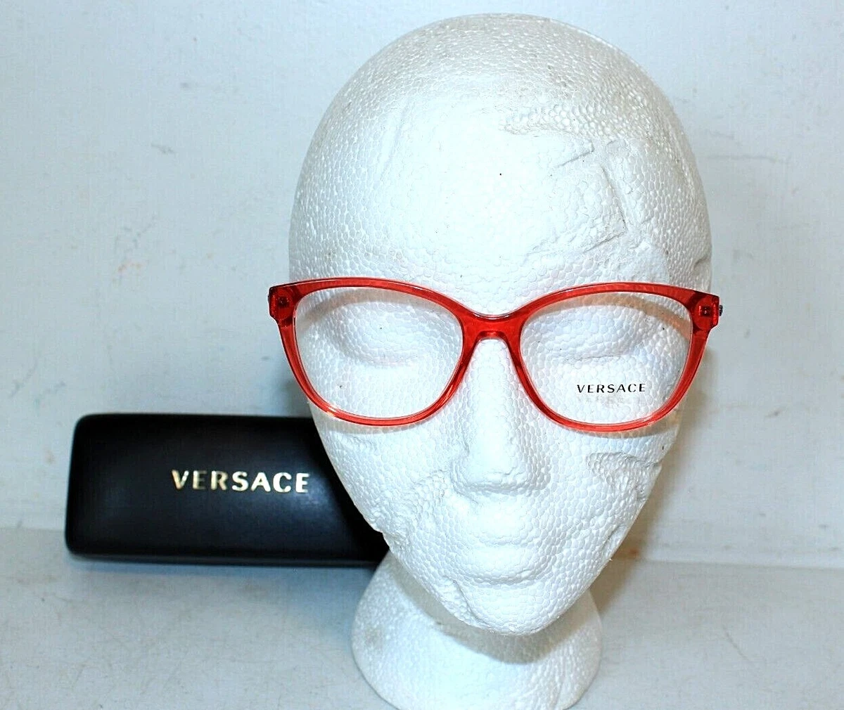 red versace eyeglass frames