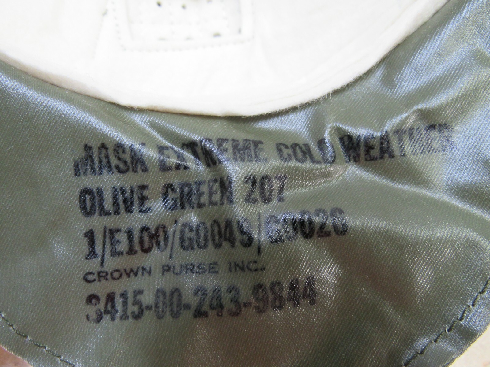 US Military ECW Extreme Cold Weather Insulated Face Mask OD RIDDLER ...