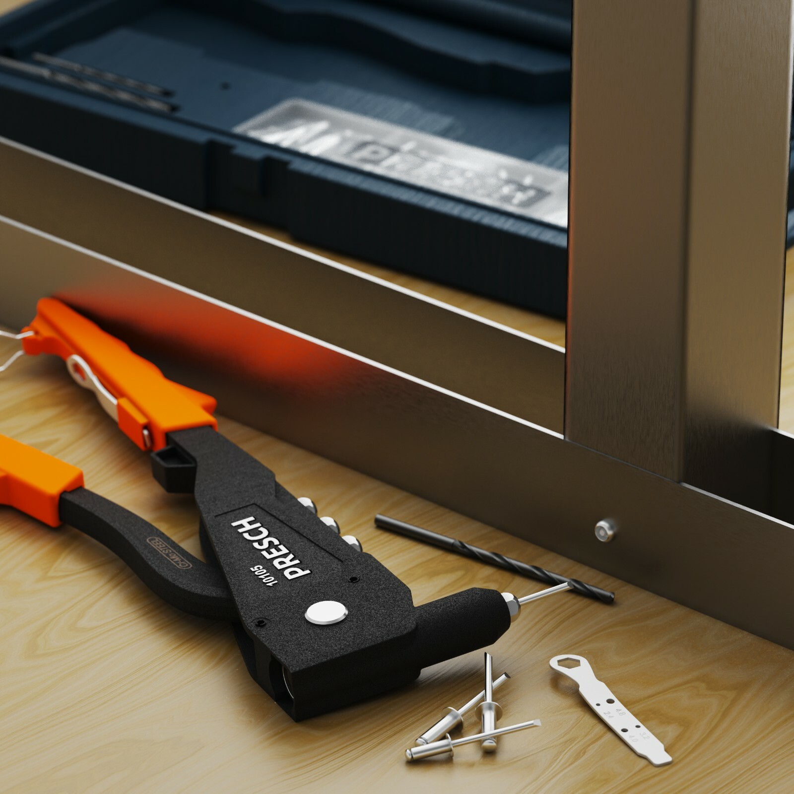 Presch Blindnietzange Set 79tlg. - Koffer - 75 Blindnieten, Bohrer ...