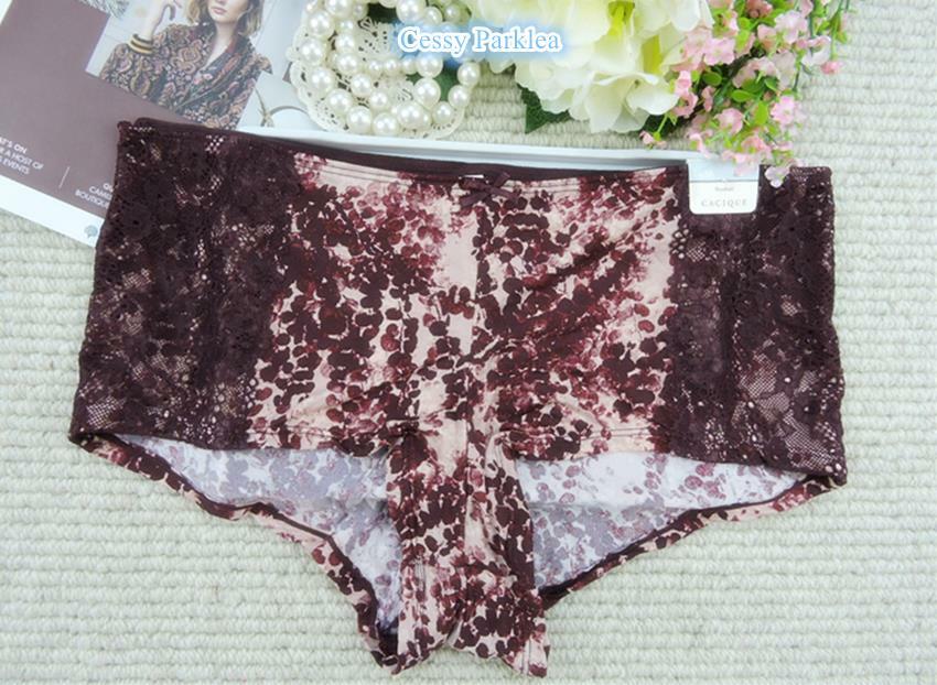 SN-D4-2 US "CACIQUE" Plus Size No-Show Microfiber Boyshort w/Lace 14-28 ...
