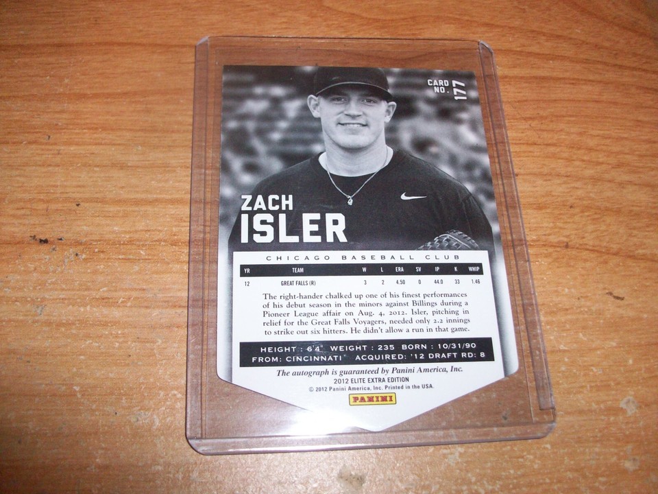 2012 Panini Elite Extra Edition Baseball Zack Isler Rookie Auto Card 14 ...