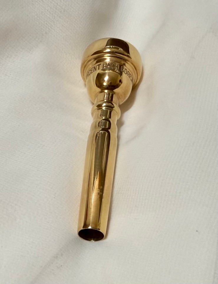 BACH NEW YORK 10 1/2C Trumpet mthp 27 throat GOLD PLATE rare tall ...