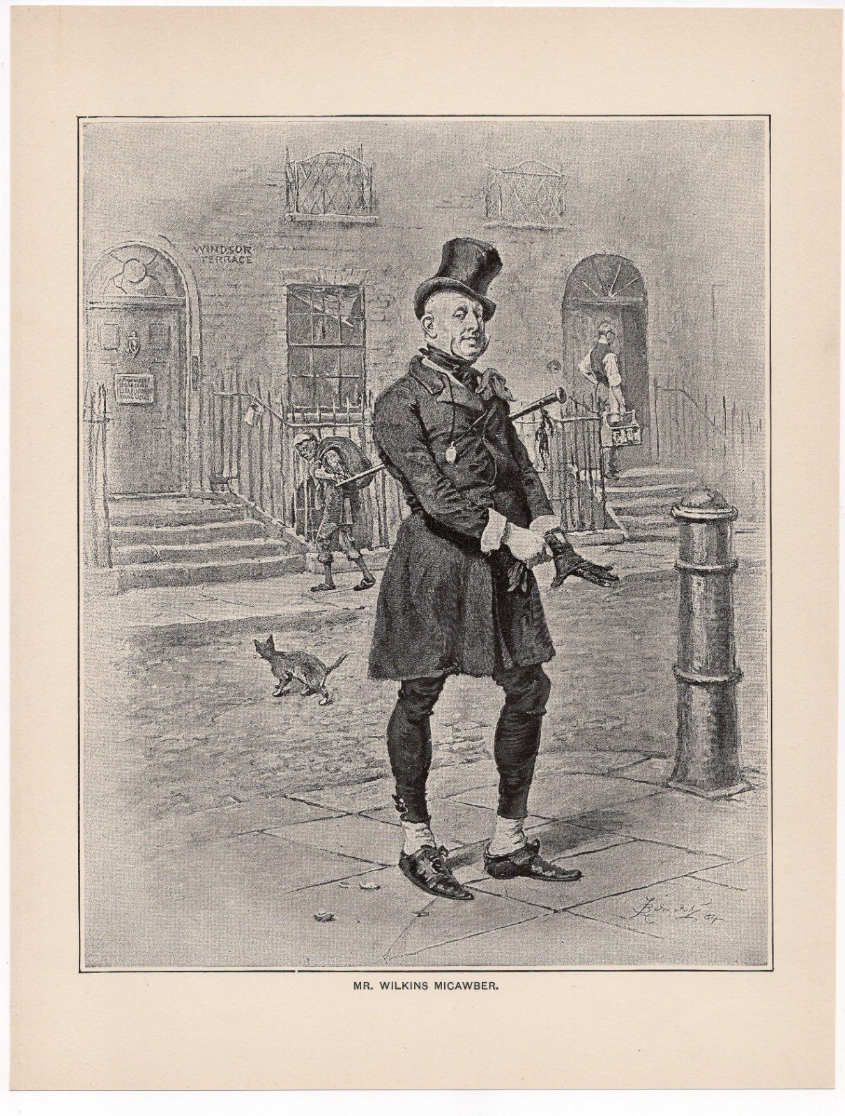 Mr. Wilkins Micawber Dickens Character Portrait 1892 Antique Engraving ...