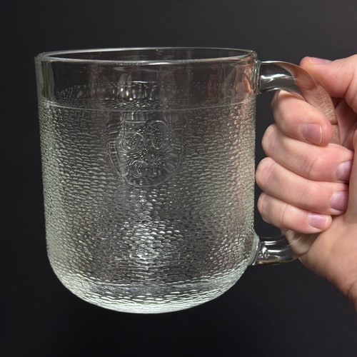 SET OF 2 Iittala Krouvi 50CL Textured Clear Glass Beer Stein Coffee Mug ...